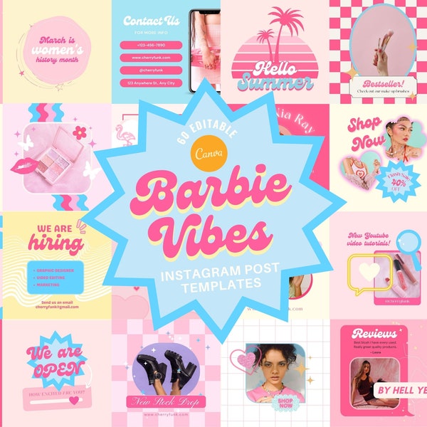 Barbie Instagram Template - Etsy