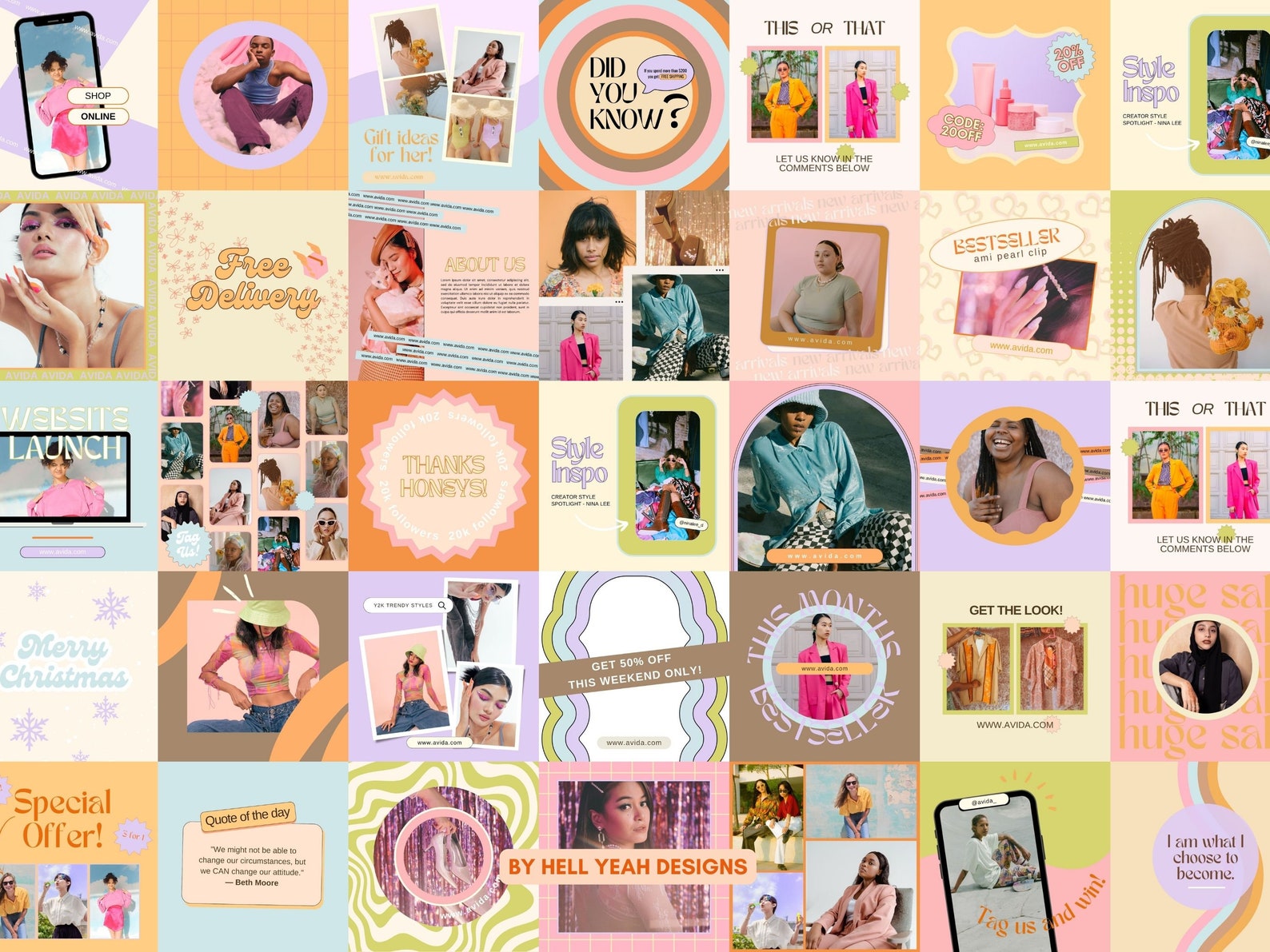 100 Super Cute Instagram Post Templates Canva - Etsy