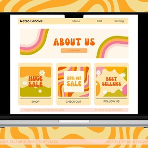 Retro Groove Website Banner Templates Bundle Fully Editable in Canva - Etsy