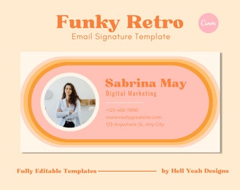 Retro Email Signature Template Design, Edtable in Canva - Etsy
