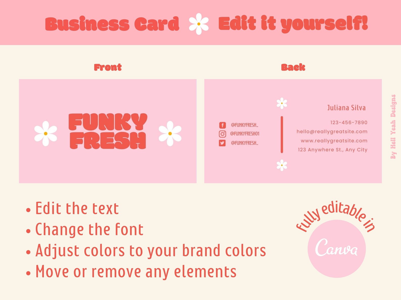 Funky Business Card Canva Template - Etsy