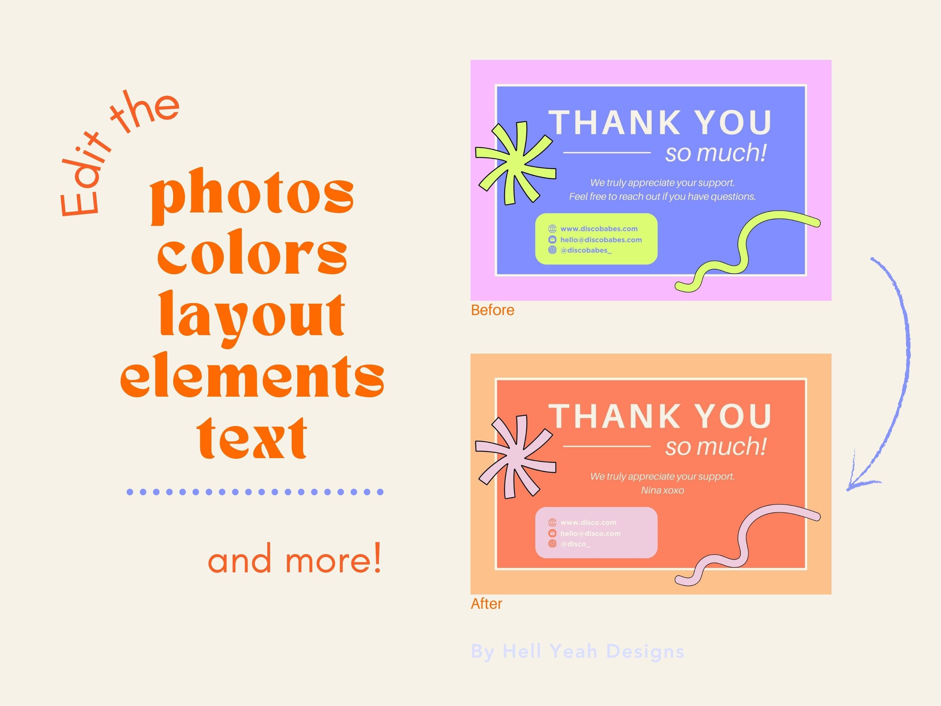 Ecommerce Thank You Card Templates Canva, Thank You Card for Order ...