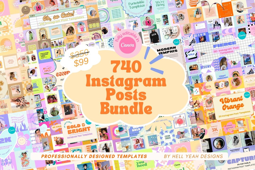 Large Instagram Post Templates Bundle - Etsy