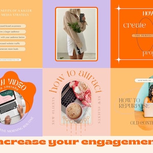 Coaching Post Templates Canva, Colorful Funky Instagram Templates - Etsy