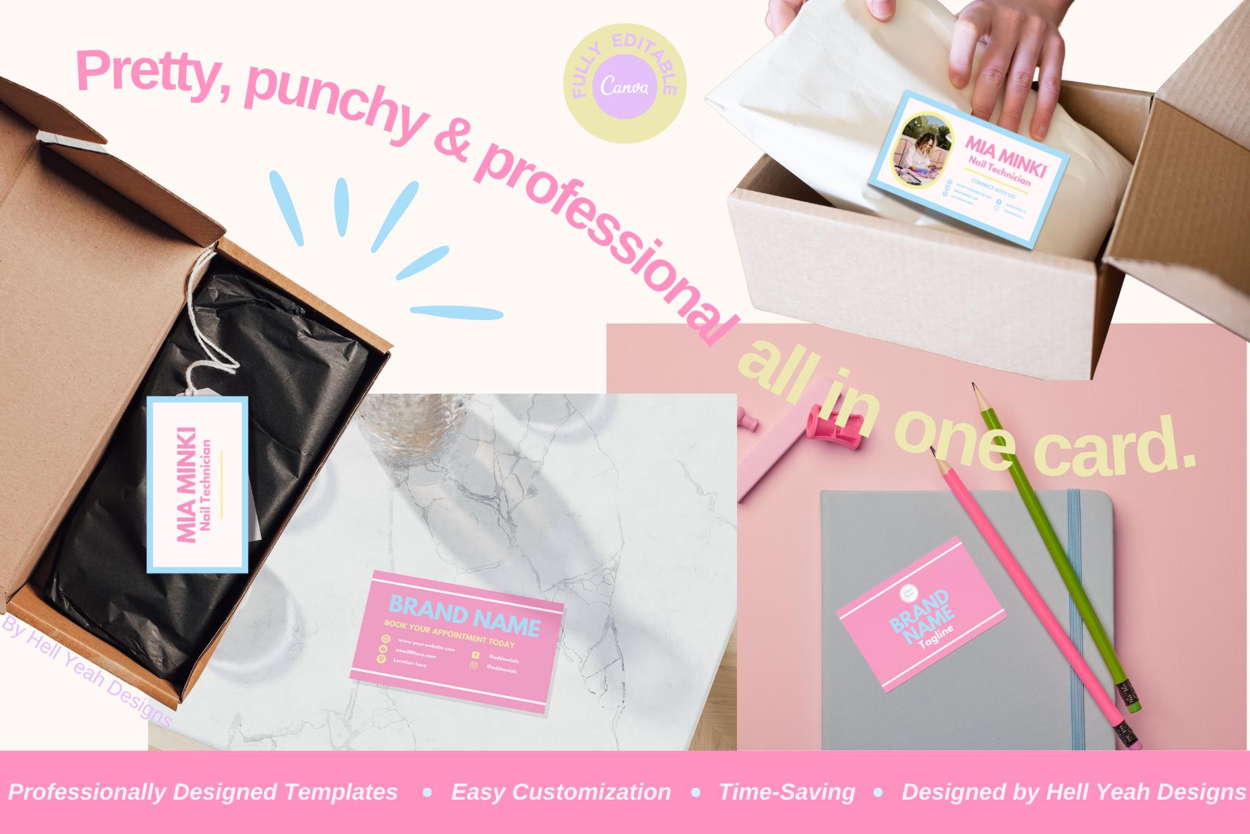 Pretty Pop Business Card Canva Templates - Etsy