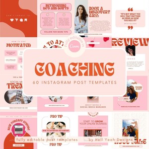 Red Coaching Instagram Post Templates for Canva - Etsy
