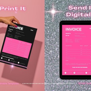 Glam Girl Biz Invoice/order Forms Template - Fully Editable in Canva - Etsy