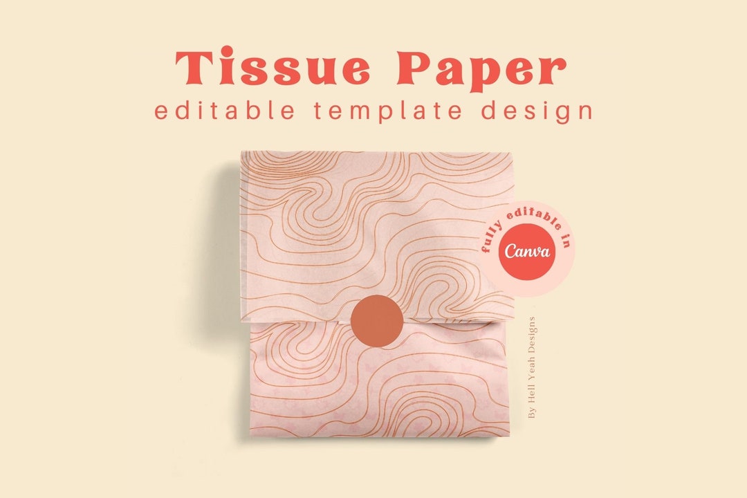 Contour Lines Pattern Tissue/wrapping Paper Design, Editable in Canva ...