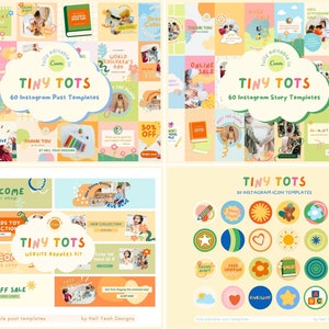 Tiny Tots Ultimate Branding Kit, Editable Brand Identity Canva ...