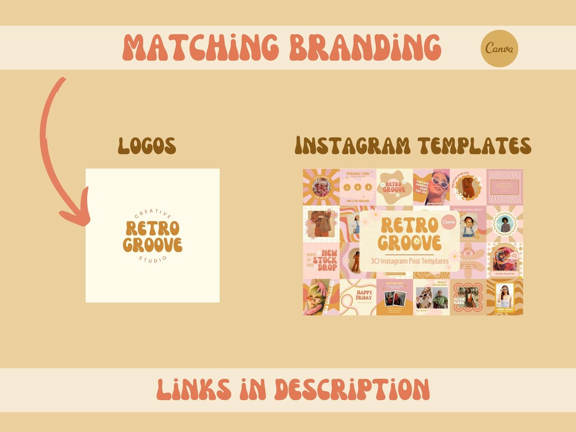 Retro Groove Website Banner Templates Bundle Fully Editable in Canva - Etsy