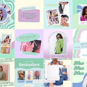 80 Periwinkle Post Templates Canva, Colorful Funky Instagram Templates ...
