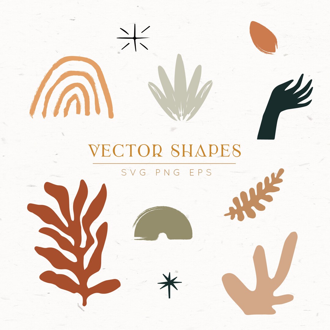 Mid-century Shapes Set Vector Shapes Png SVG Modern Shapes - Etsy