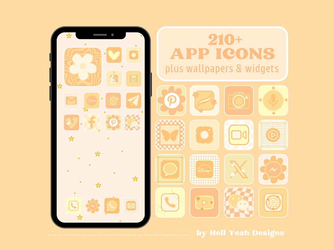 210+ Bee Yellow App Icon Packs - Etsy