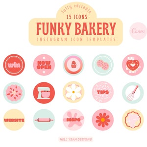Funky Instagram Icon Covers, Canva Templates - Etsy