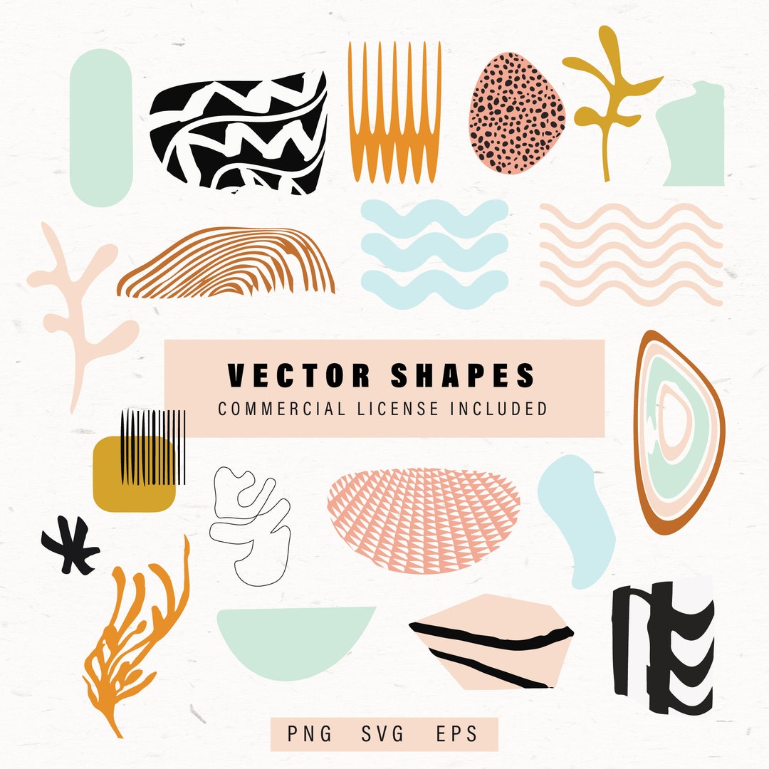 Abstract Shapes SVG Set: Modern Clipart Graphics (commercial License ...