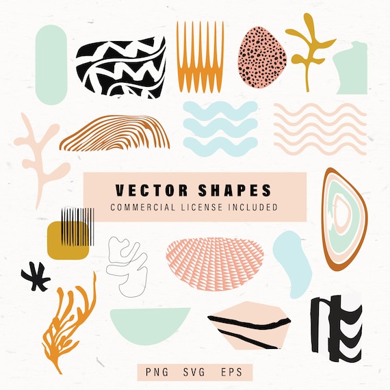 Abstract Shapes SVG Set Bright Clipart Graphic Design | Etsy Canada