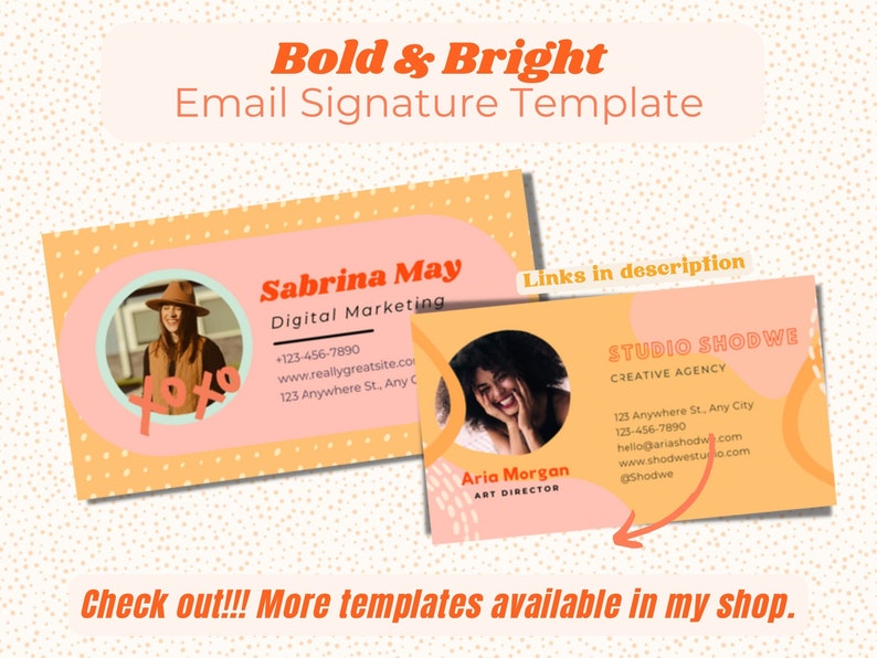 Funky Email Signature Template Design, Edtable in Canva - Etsy
