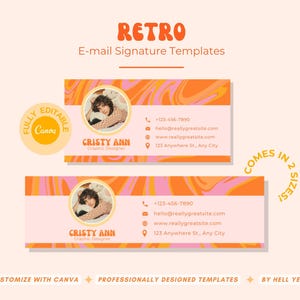 Retro E-mail Signature Template Design, Edtable in Canva - Etsy