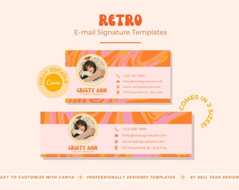 Retro E-mail Signature Template Design, Edtable in Canva - Etsy