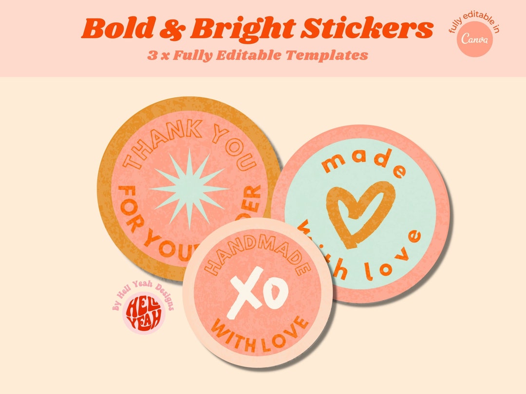 Bold Stickers, Thank You Labels, Pink Packaging Stickers Print It ...