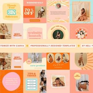 Funky & Fab Instagram Post Templates Fully Editable in Canva - Etsy