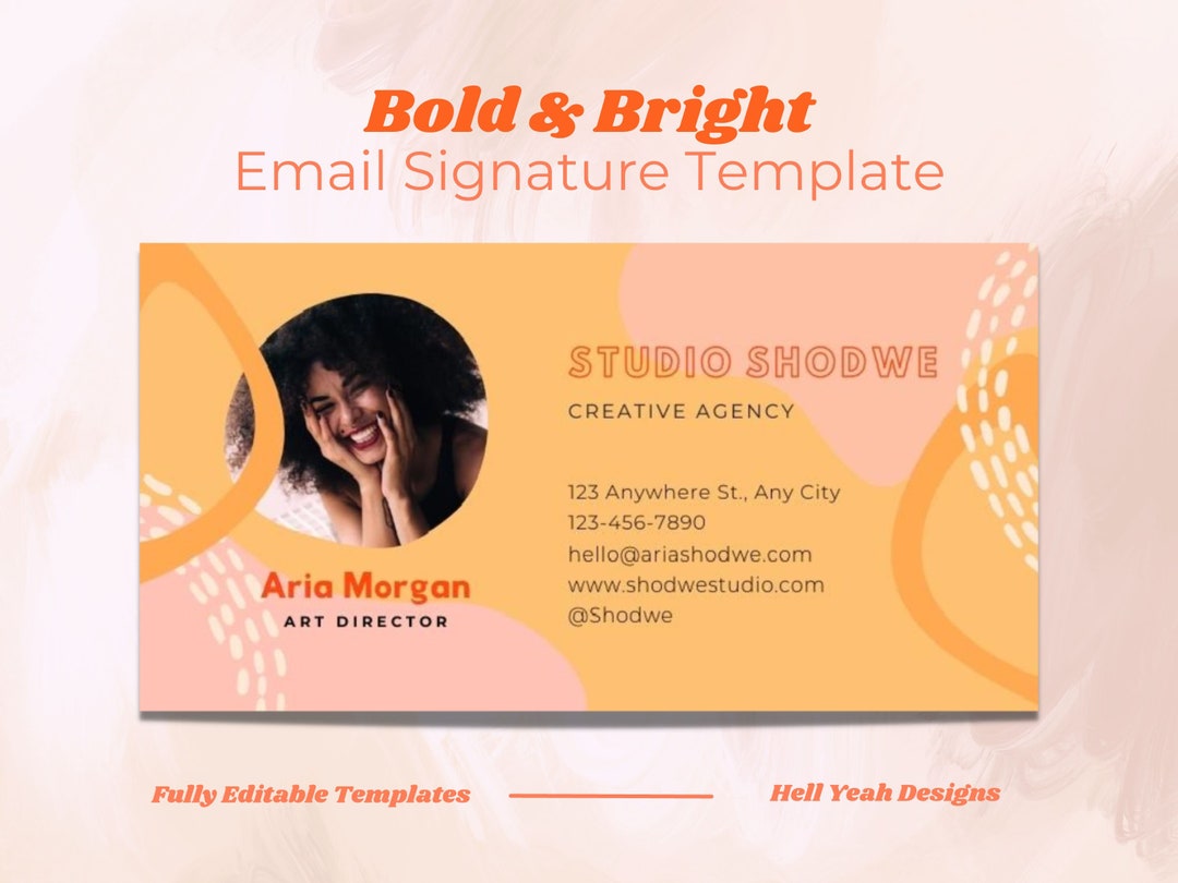Bold & Bright Email Signature Template Design, Edtable in Canva - Etsy
