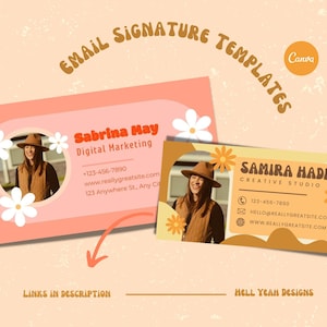 Retro Email Signature Template Design, Edtable in Canva - Etsy
