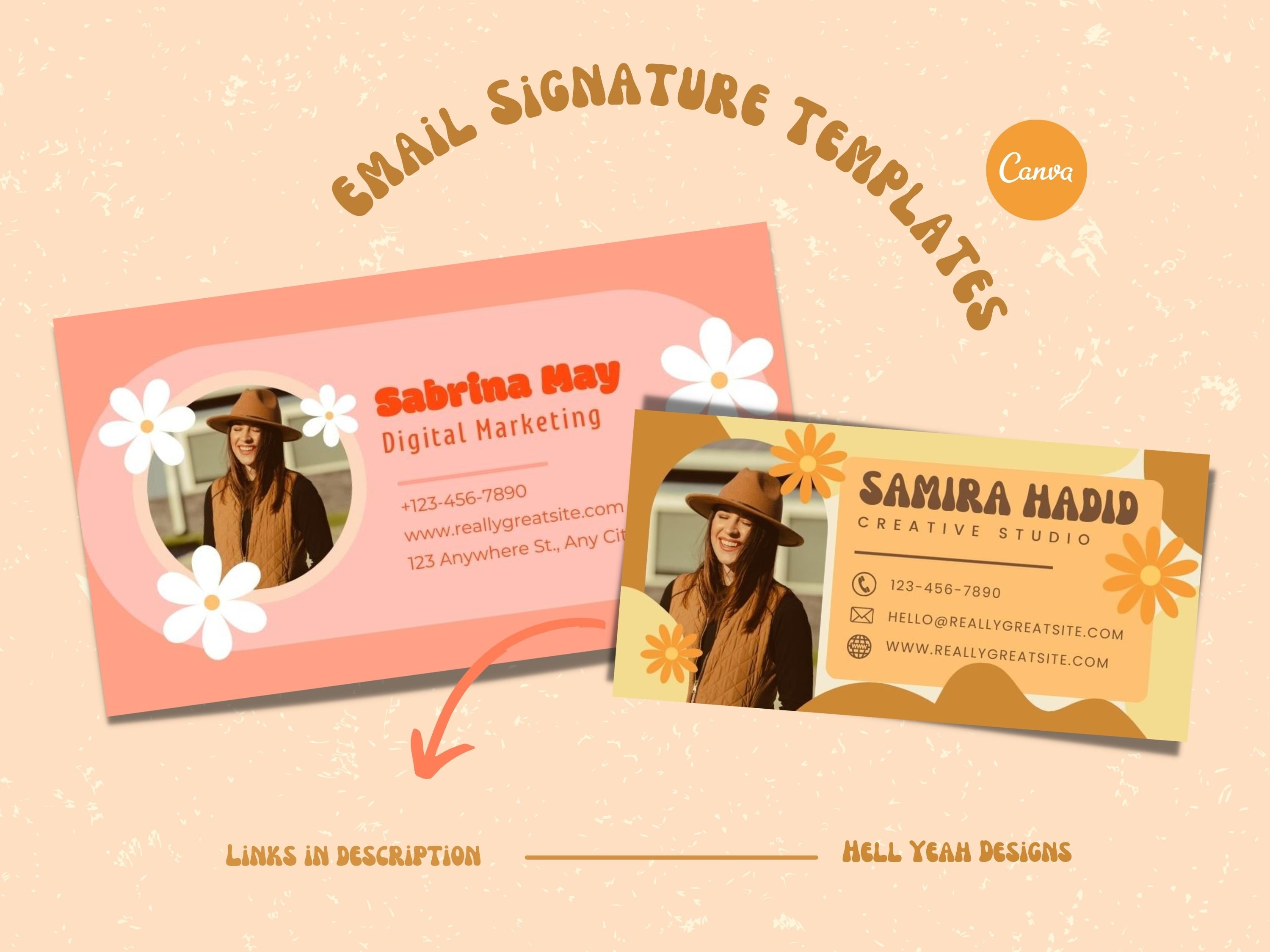 Retro Email Signature Template Design Edtable in Canva - Etsy
