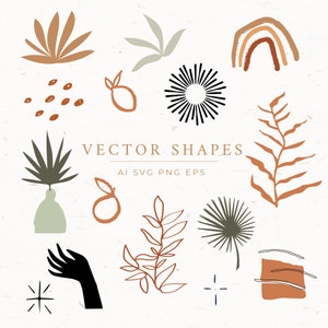 Boho Clipart Shapes SVG Set Vector Shapes Png Modern Shapes - Etsy