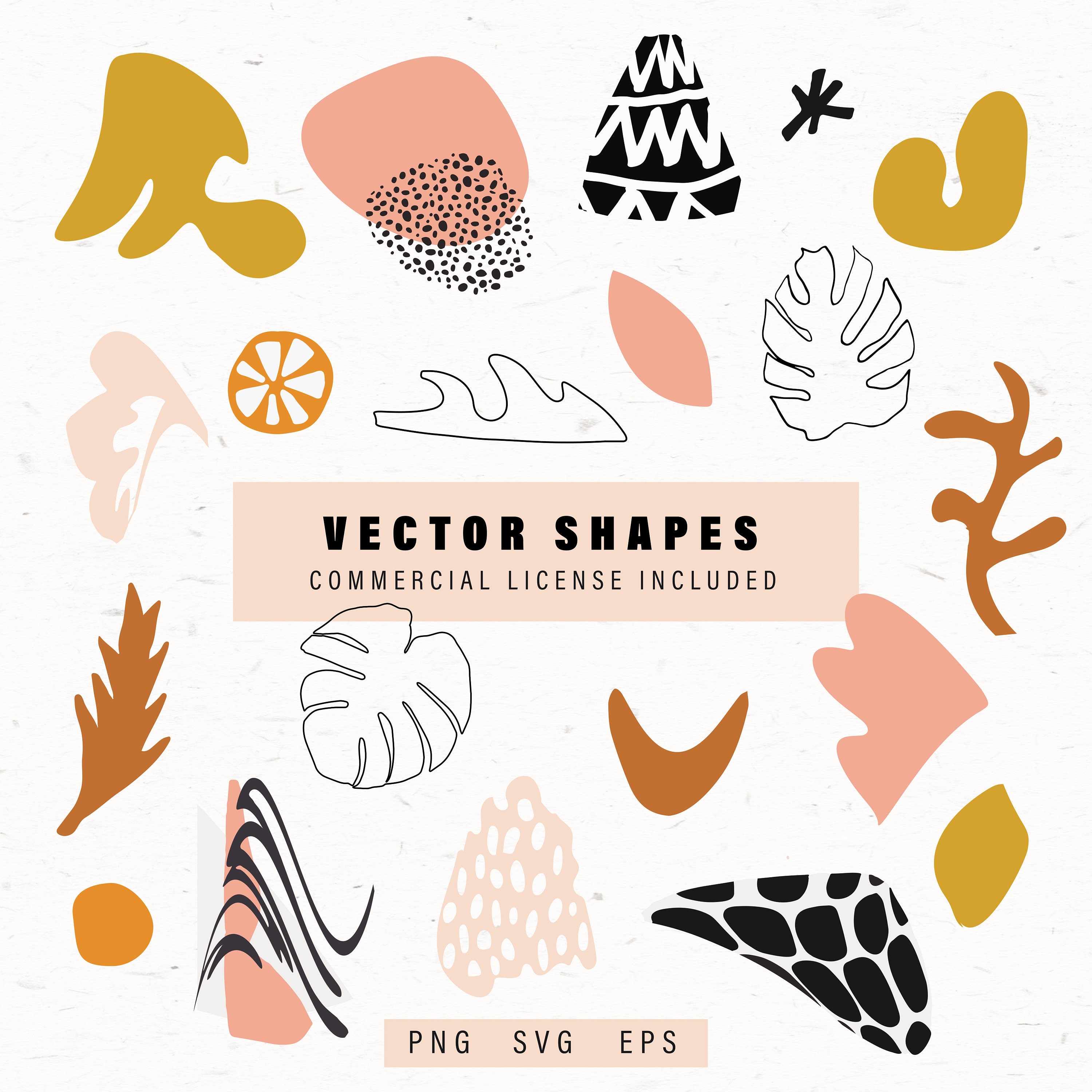 Abstract Shapes SVG Set Monstera Clipart Graphic Design - Etsy UK