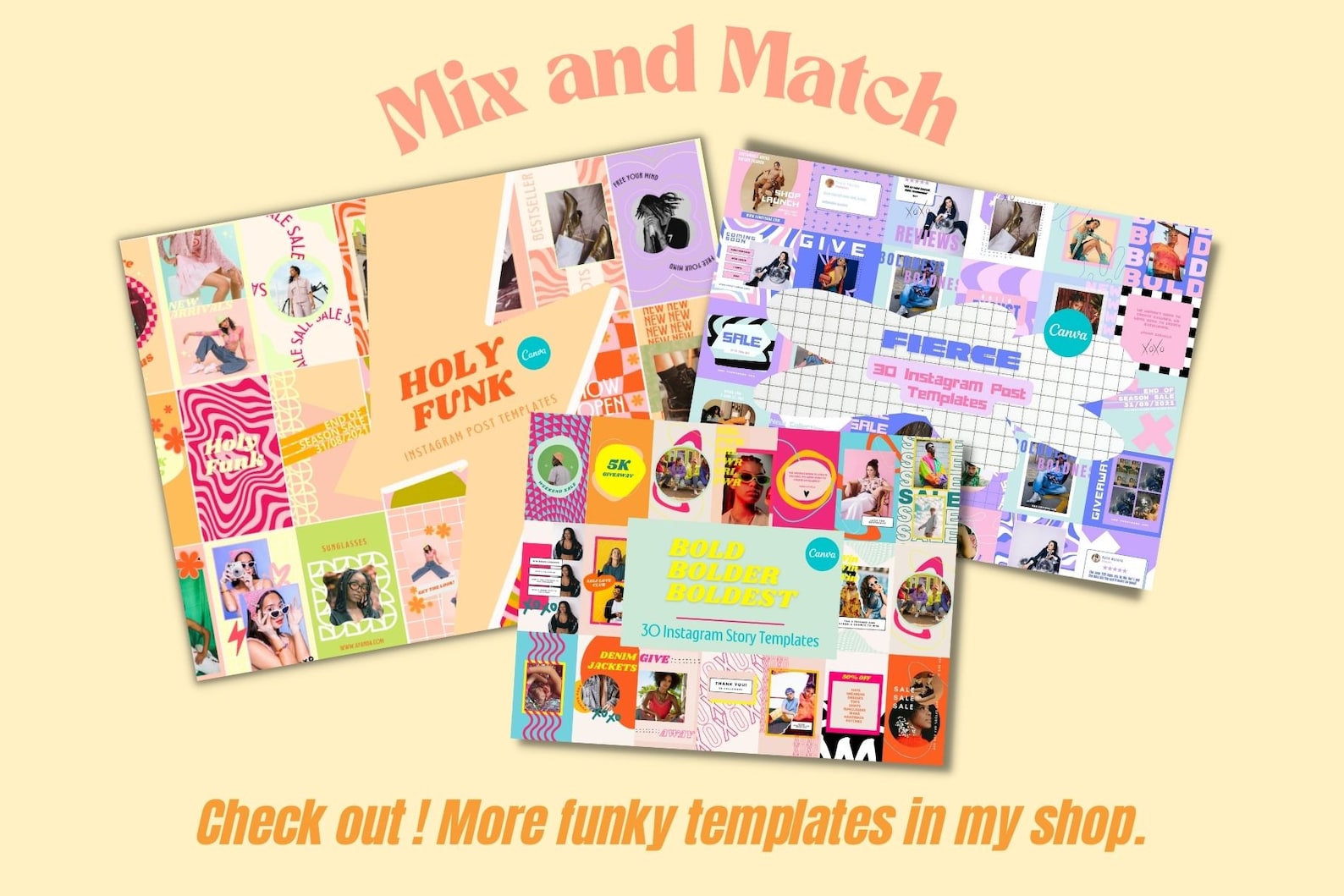 Vibrant Vibes Instagram Story Templates Fully Editable in - Etsy