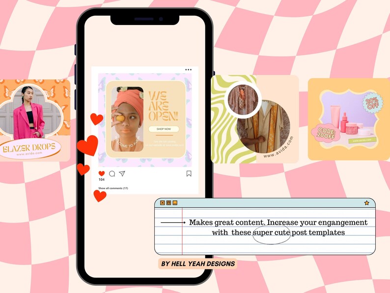 100 Super Cute Instagram Post Templates Canva - Etsy