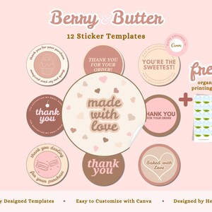 Bakery Round Sticker Templates | Fully Editable in Canva - Etsy