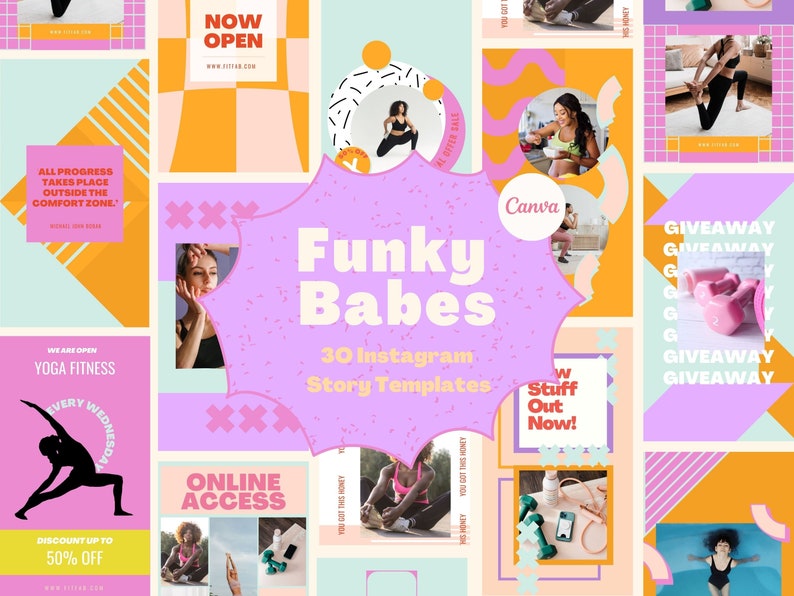 Funky Instagram Story Templates Canva Trendy Instagram - Etsy