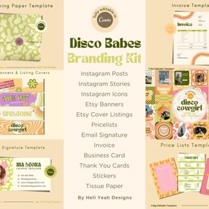 Disco Babes Ultimate Branding Kit, Editable Brand Identity Canva ...