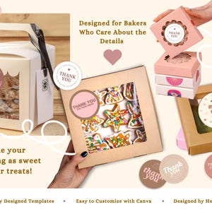 Bakery Round Sticker Templates | Fully Editable in Canva - Etsy
