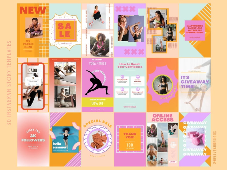 Funky Instagram Story Templates Canva Trendy Instagram - Etsy