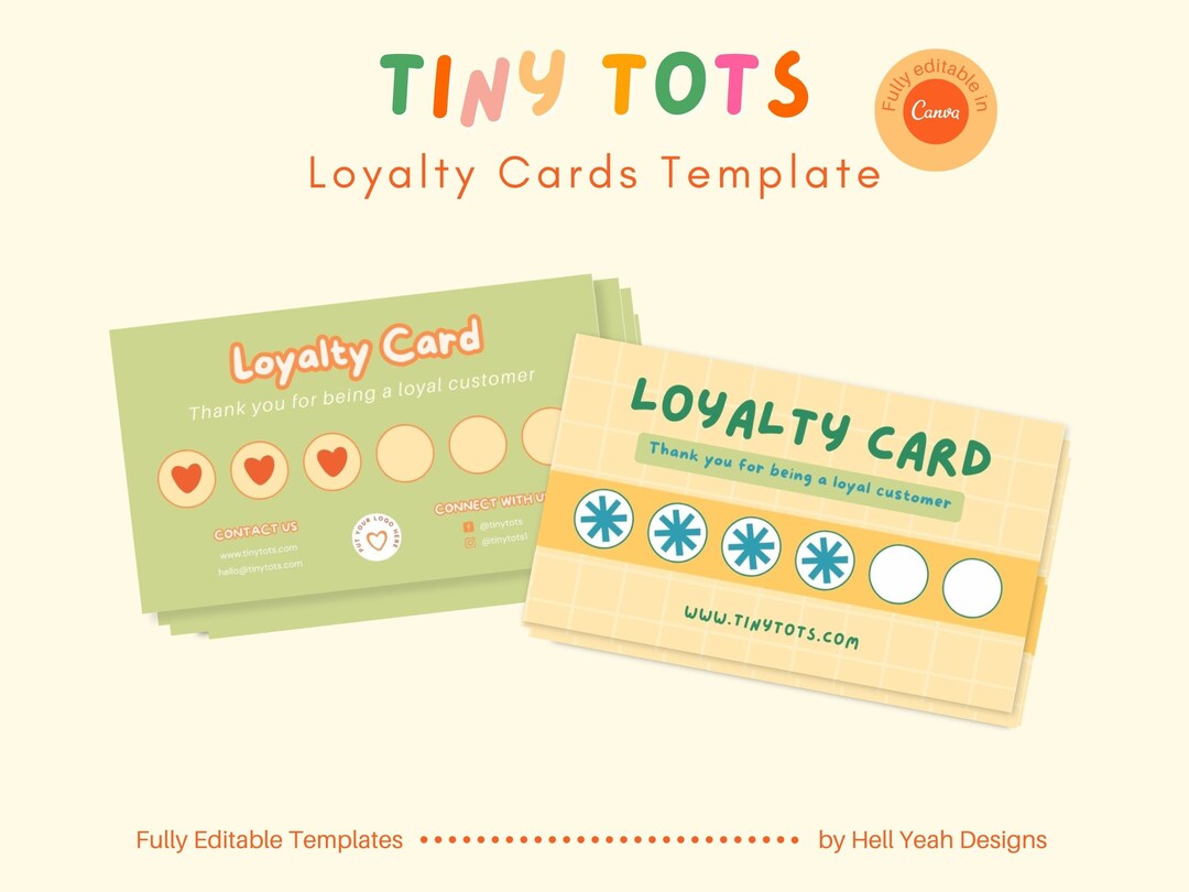 Tiny Tots Loyalty Card Canva Templates - Etsy