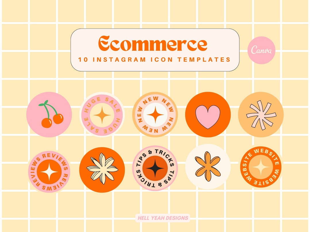 Funky Instagram Icon Covers, Canva Templates - Etsy