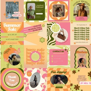 Disco Cowgirl Instagram Bundle, Editable Canva Templates - Etsy