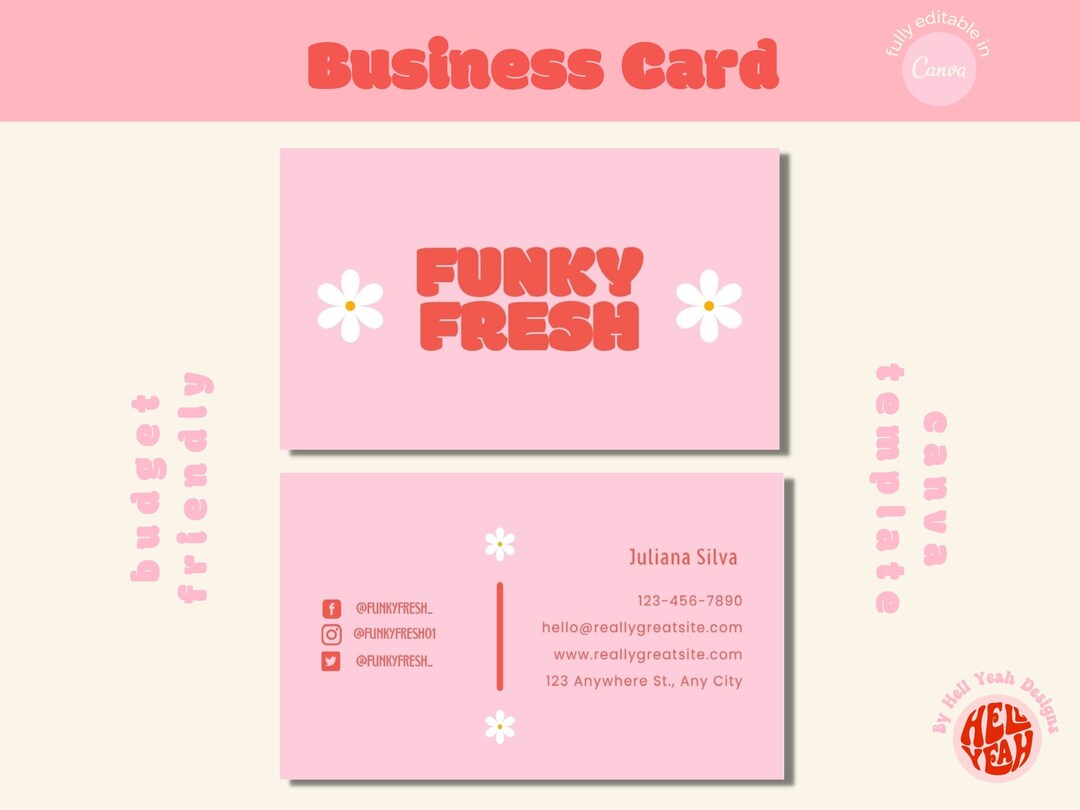 Funky Business Card Canva Template - Etsy