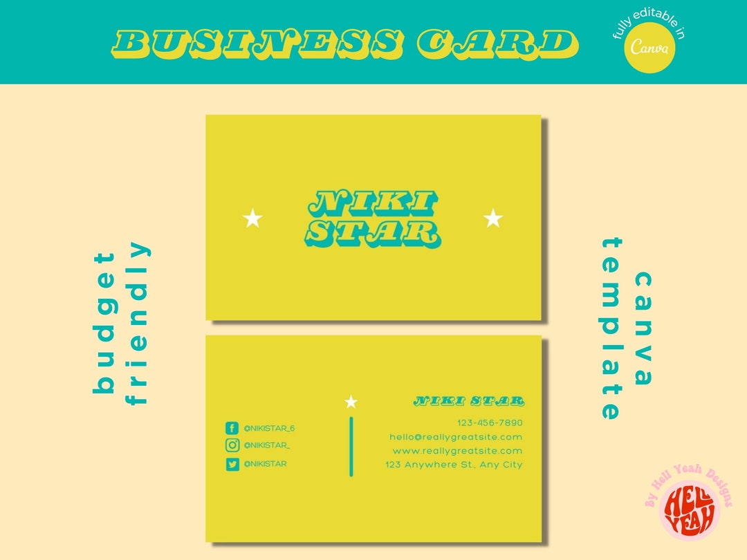 Funky Business Card Canva Template - Etsy