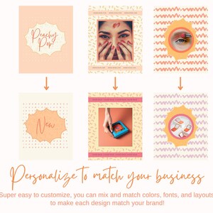 Peachy Pop! Instagram Post Templates Canva - Etsy