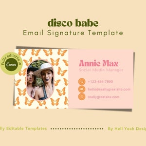 Disco Cowgirl Email Signature Template Design, Edtable in Canva - Etsy
