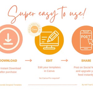 Peachy Pop! Instagram Post Templates Canva - Etsy