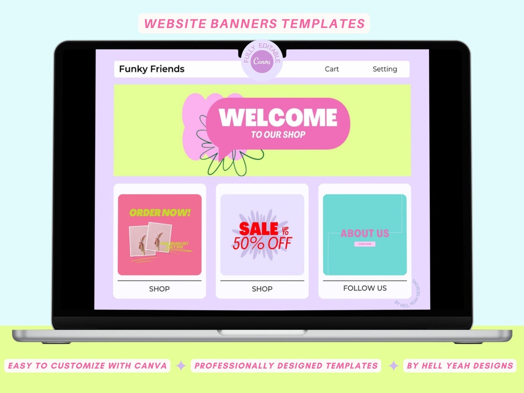 BOLD Website Banner Templates Bundle Fully Editable in Canva - Etsy