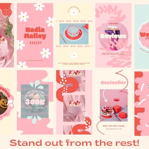 Funky Instagram STORY Template for Canva, Fun Bakery Branding - Etsy