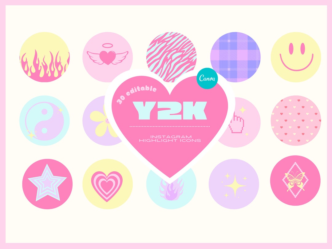Y2K Instagram Highlight Covers Templates CANVA - Etsy