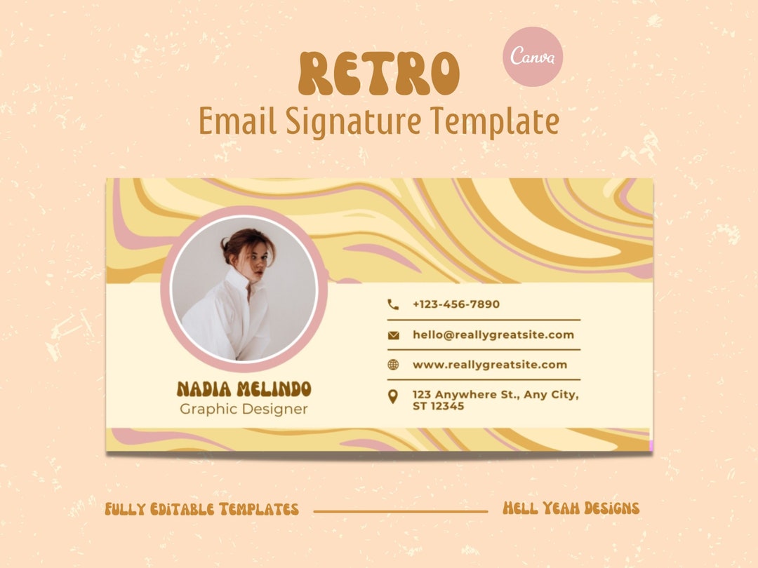 Retro Email Signature Template Design, Edtable in Canva - Etsy
