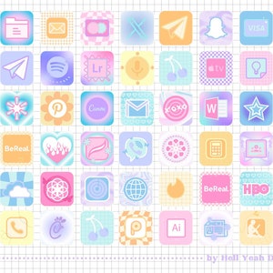 630+ Funky Pastel App Icon Packs IOS - Etsy
